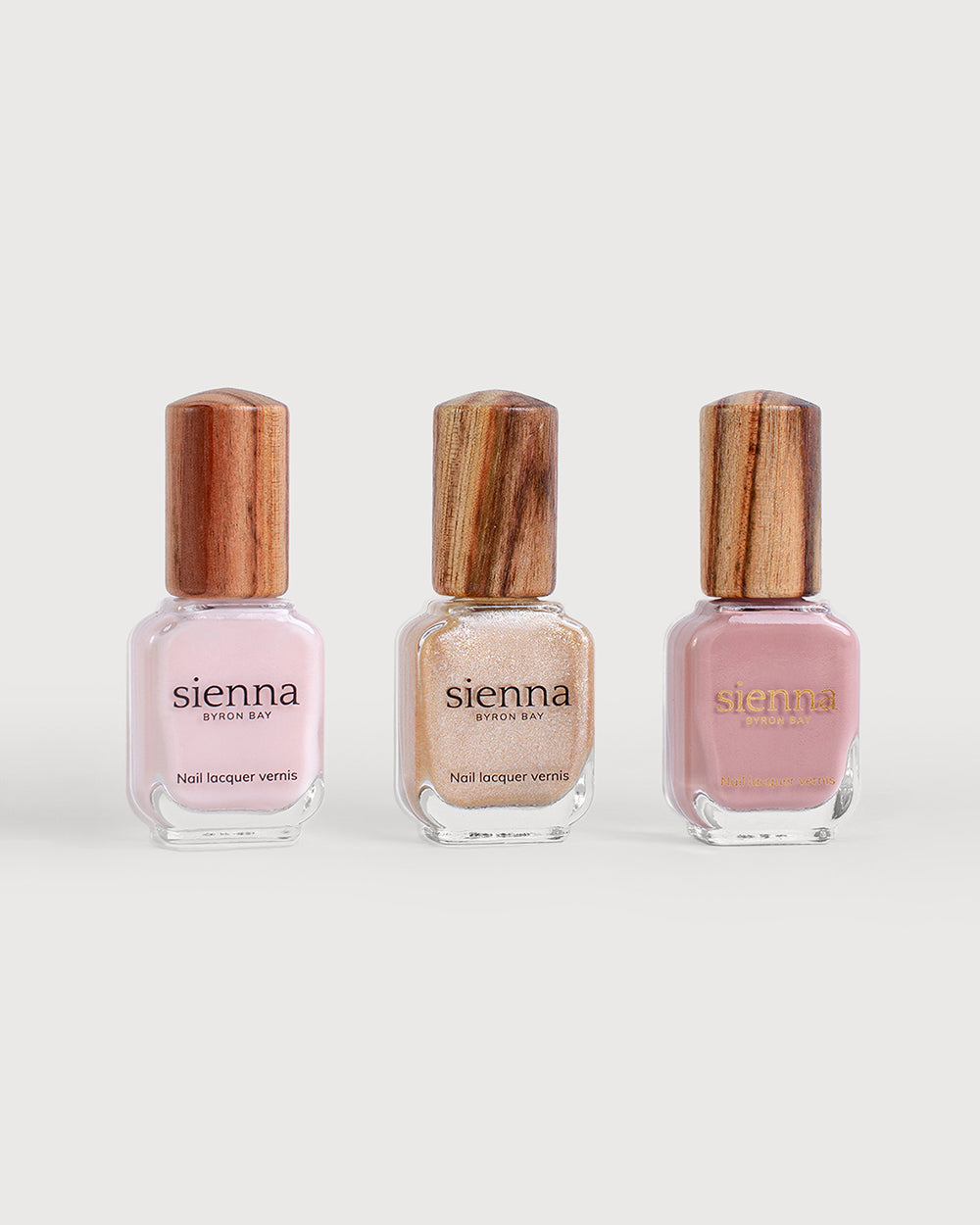Essence Trio | Sheer Pink, Shimmer & Dusty Rose | Natural Vegan Nail Polish – sienna.co